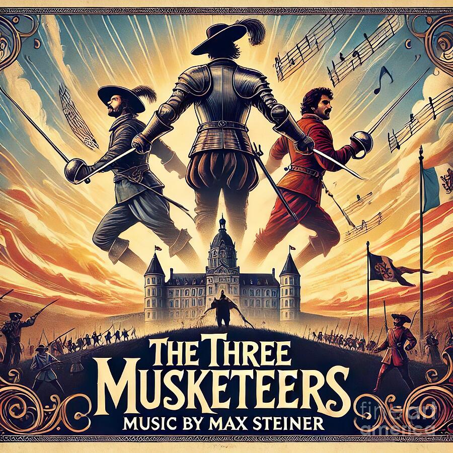 ''The Three Musketeers'' composer Max Steiner Digital Art by Retro Movie Posters - Pixels Merch