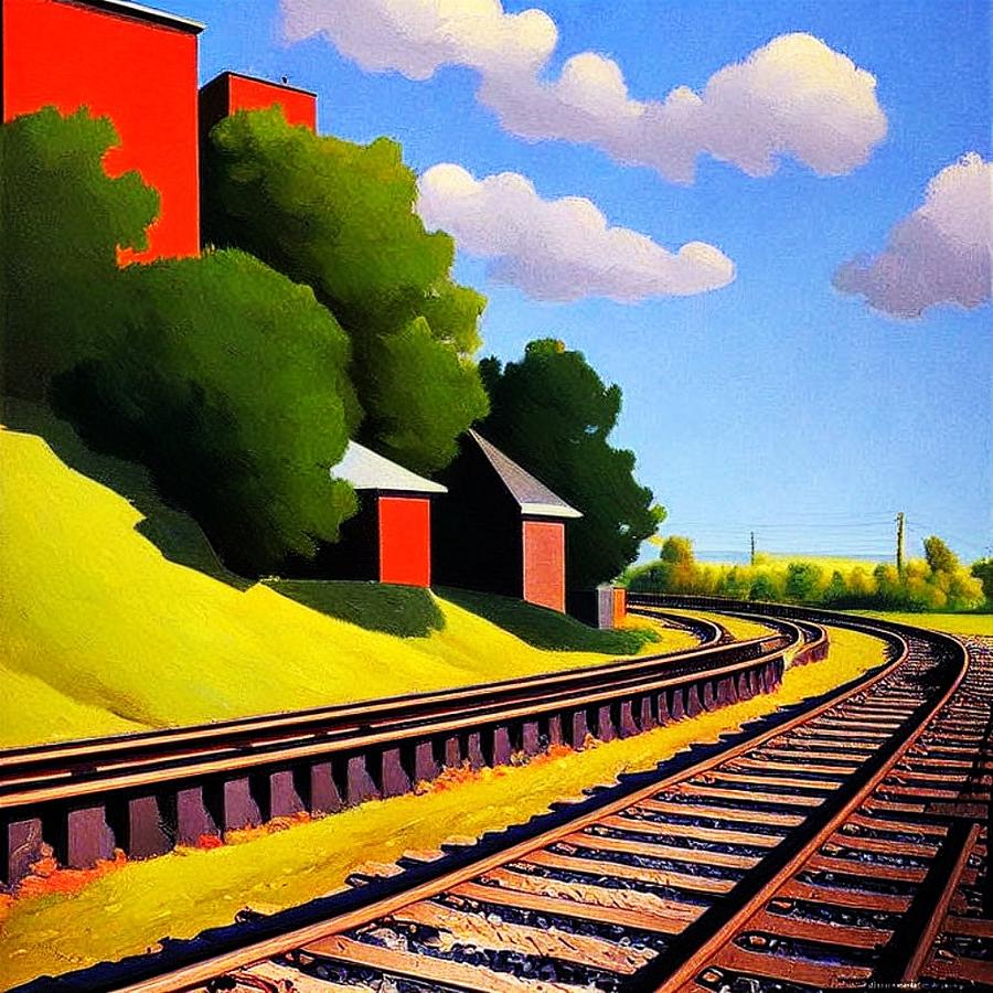 The Train Tracks Digital Art by Bob Smerecki - Pixels