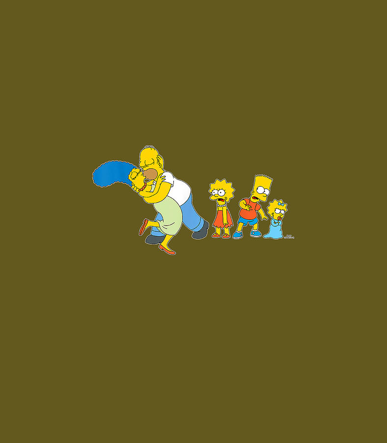 Theimpsons Marge Homer Bart Lisa Maggie Kiss Digital Art By Olaf Tehreem Pixels