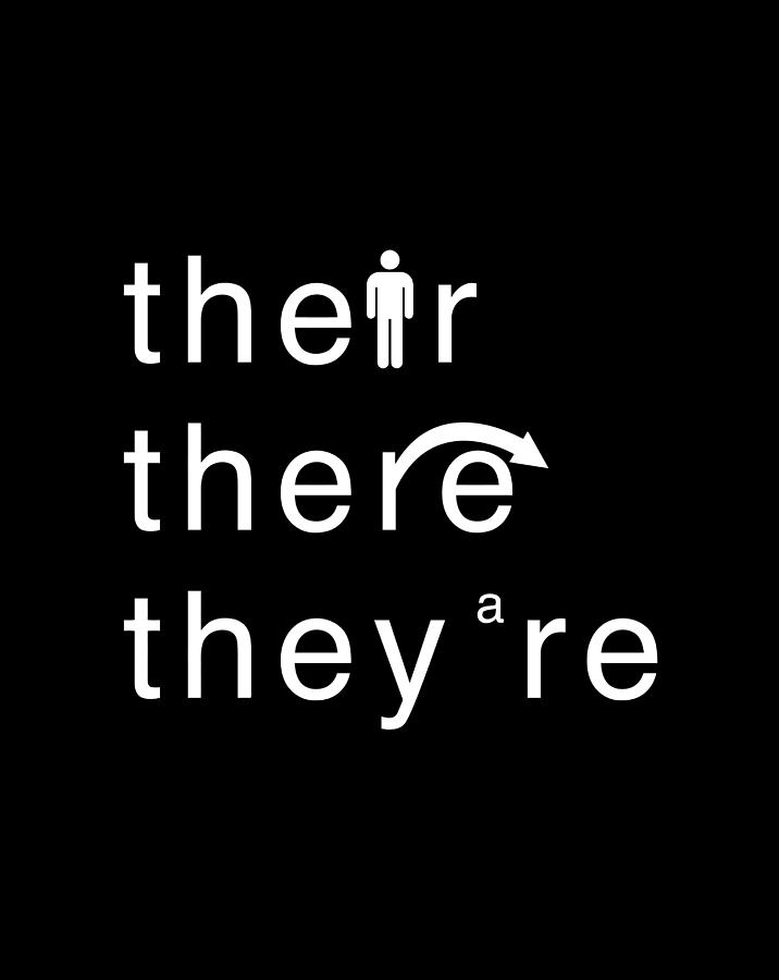 There Their Theyre Grammar Spelling Funny English Teacher Drawing By