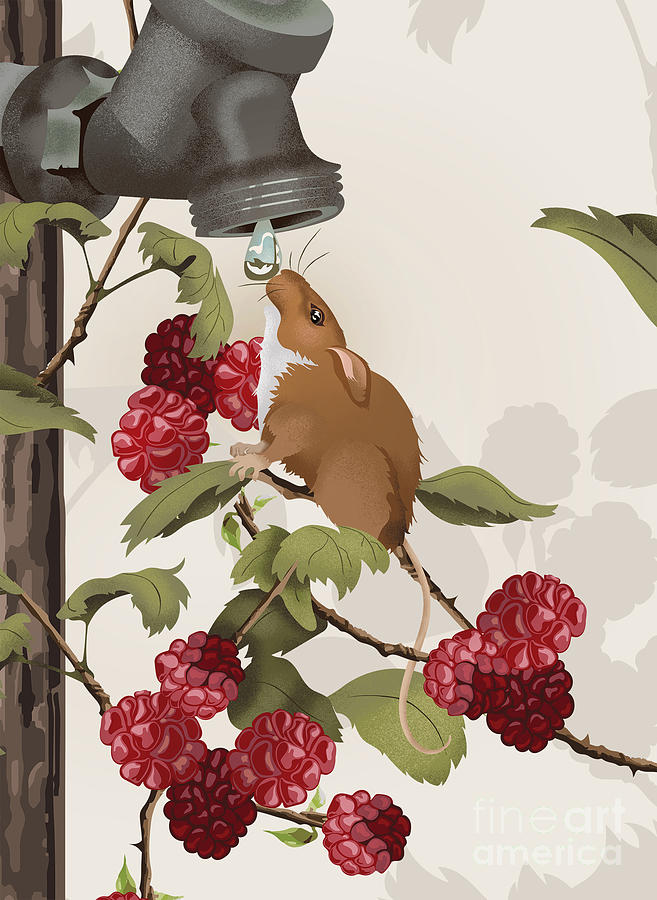 Thirsty Mouse On Cream Digital Art By Sue Krizman Pixels