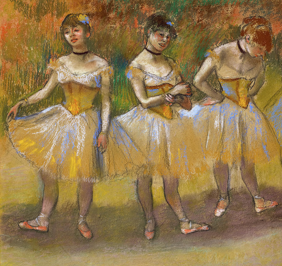 Three Dancers, Detail Painting by Edgar Degas - Pixels Merch