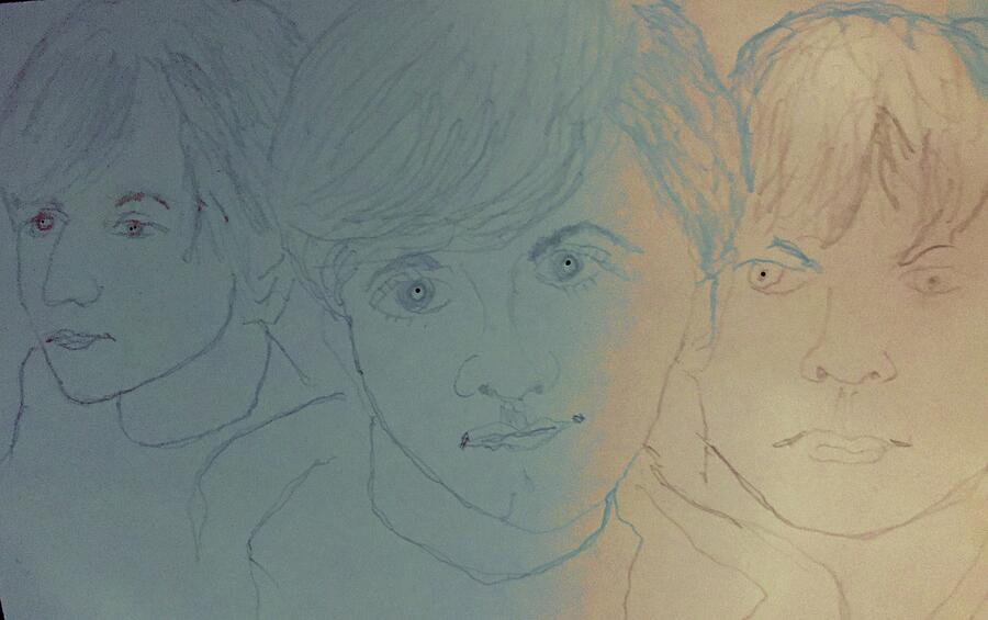 Three Faces in Pencil Sketch Drawing by Phil Gioldasis - Fine Art America