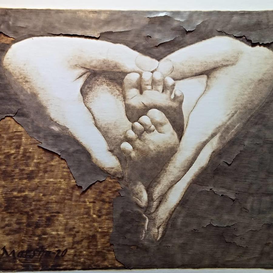 Through the Fire Pyrography on paper Wood burning Pyrography by Marsha ...
