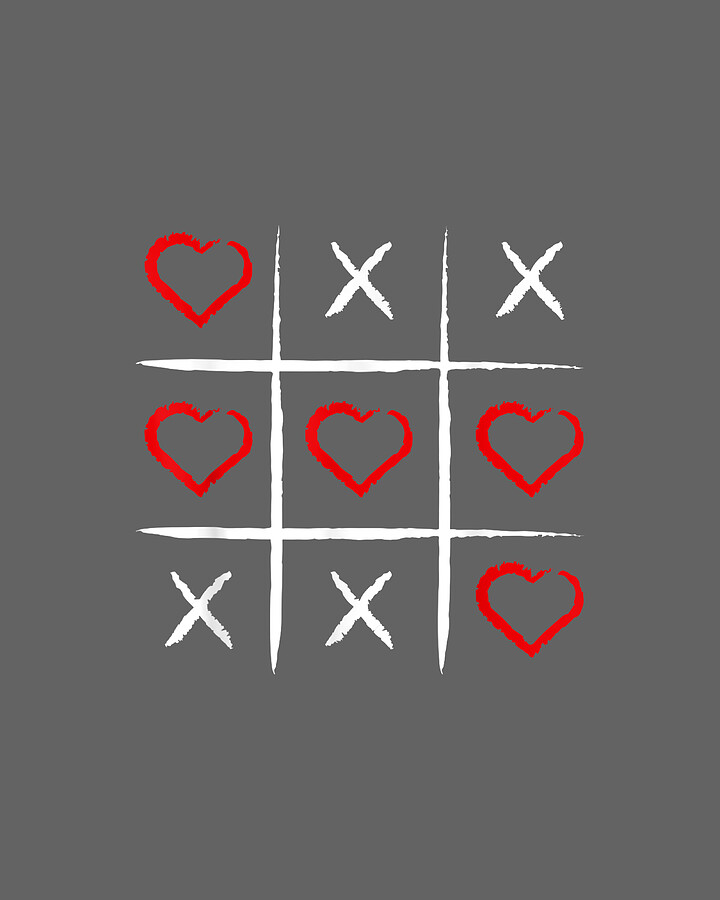 Tic Tac Toe Love Game Kisses Hugs Valentines Day Digital Art by Khalif ...