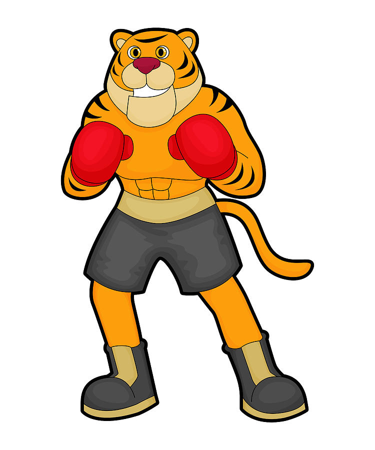 Tiger at Boxing with Boxing gloves Painting by Markus Schnabel | Fine Art America