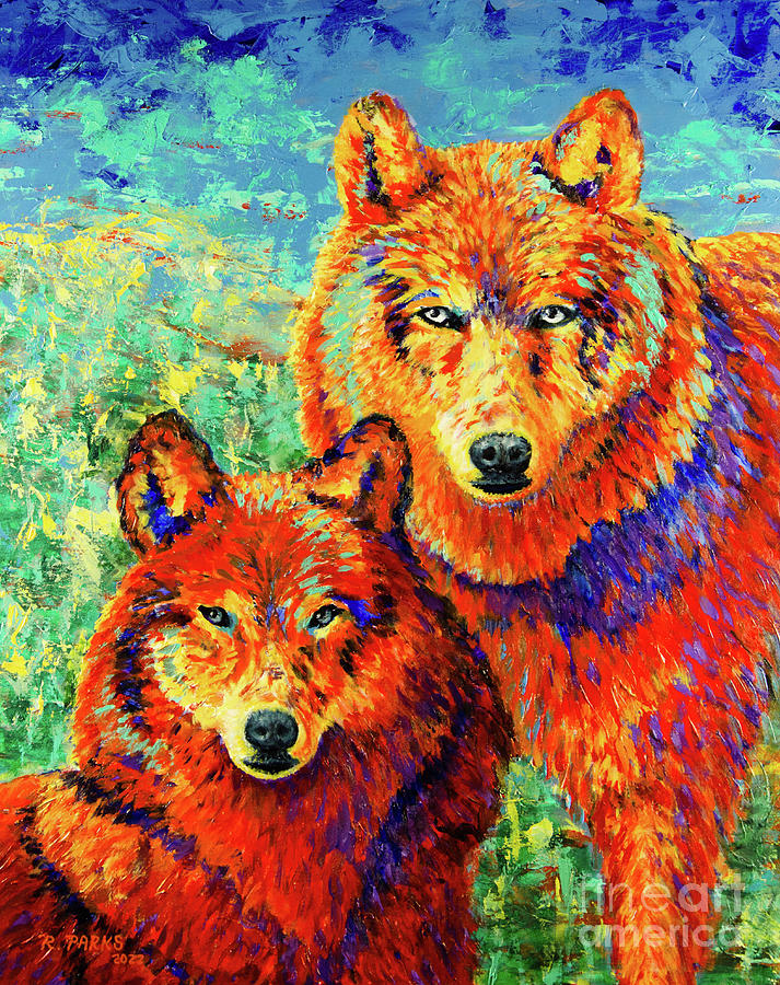 Timber Wolves Painting by Bob Parks | Fine Art America