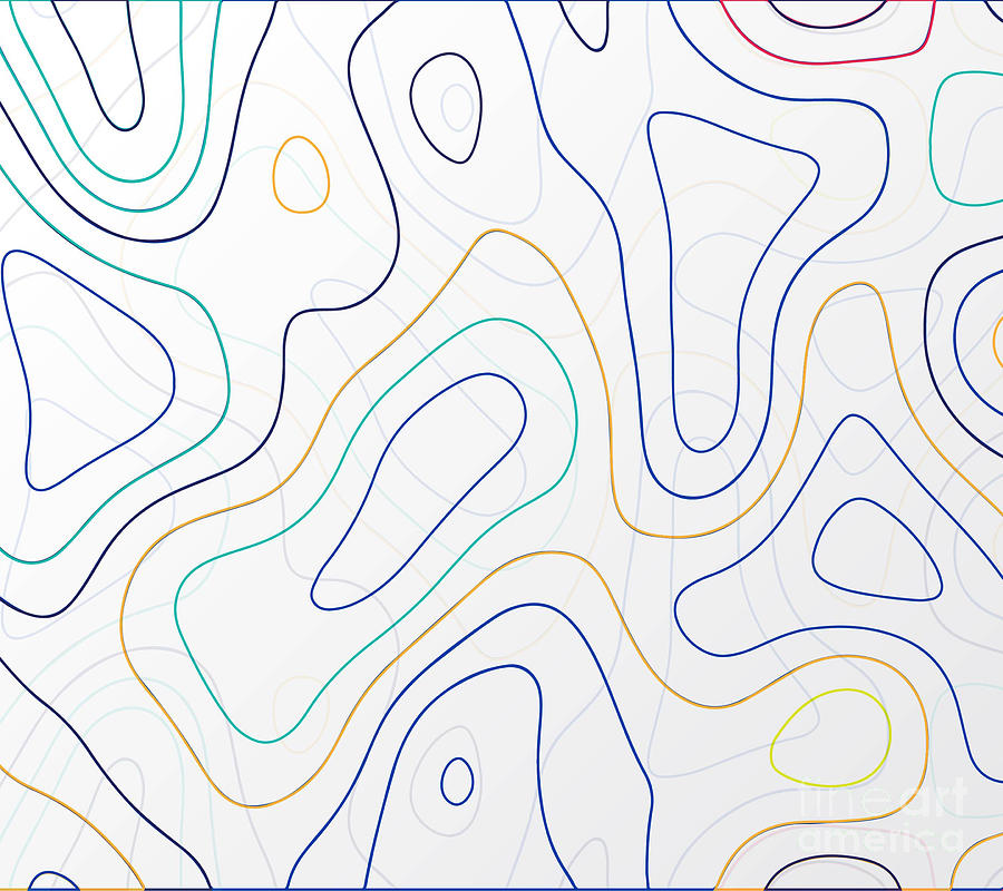 Topographic pattern Digital Art by Noirty Designs