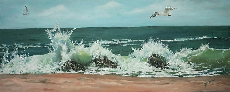 Topsail Breakers Painting by Sabine Baeckmann - Fine Art America