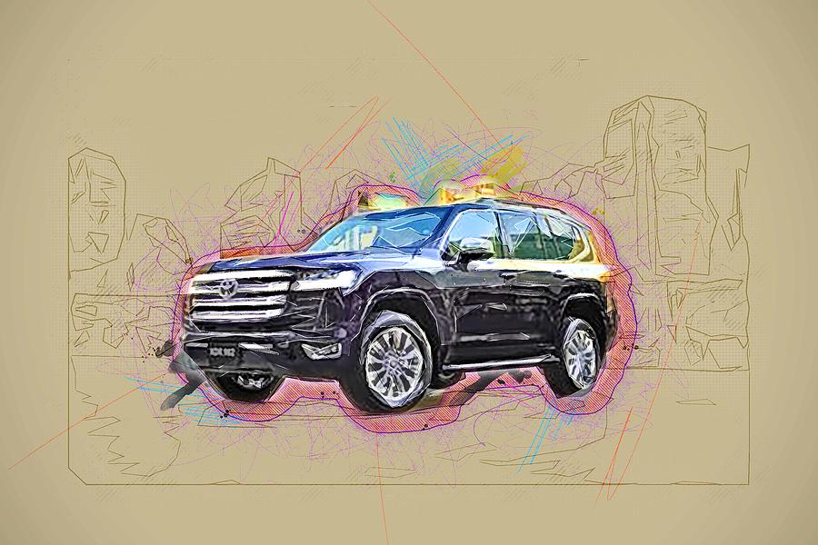 Toyota Land Cruiser Sahara Zx Cityscapes 2021 Cars Au-Spec 300 Suvs Mixed Media by Ola Kunde ...