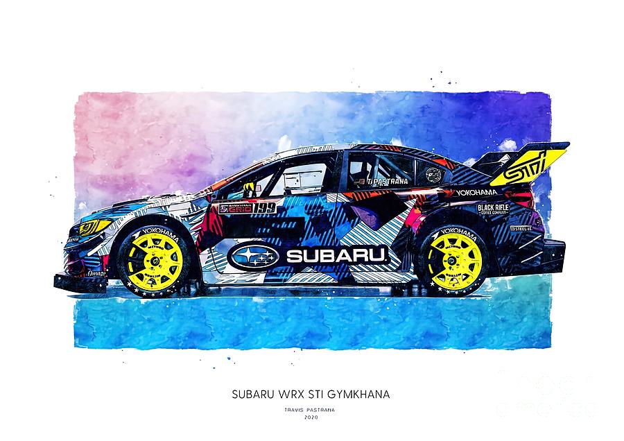 Travis Pastranas 2020 Subaru WRX STI Gymkhana Painting by Ben Carrie ...