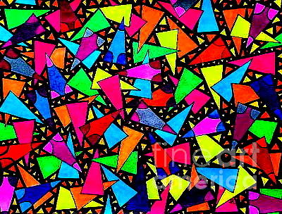 Triangular Abstracts Drawing by Neal Alicakos - Fine Art America