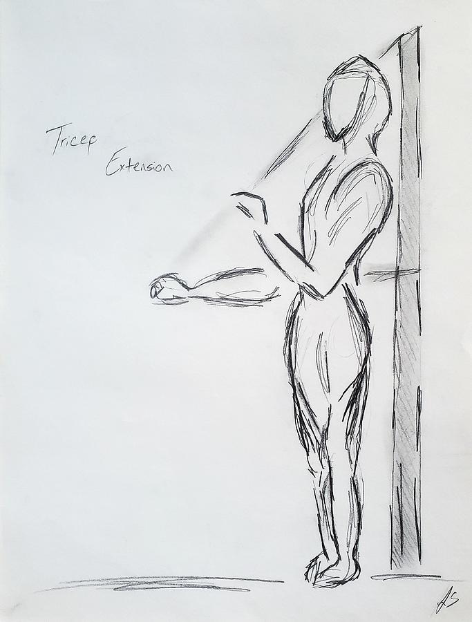 Tricep Extension Drawing by Lucas Smith - Fine Art America