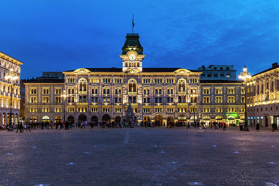 Trieste, town hall building. Unity of Italy Square Photograph by Nicola ...