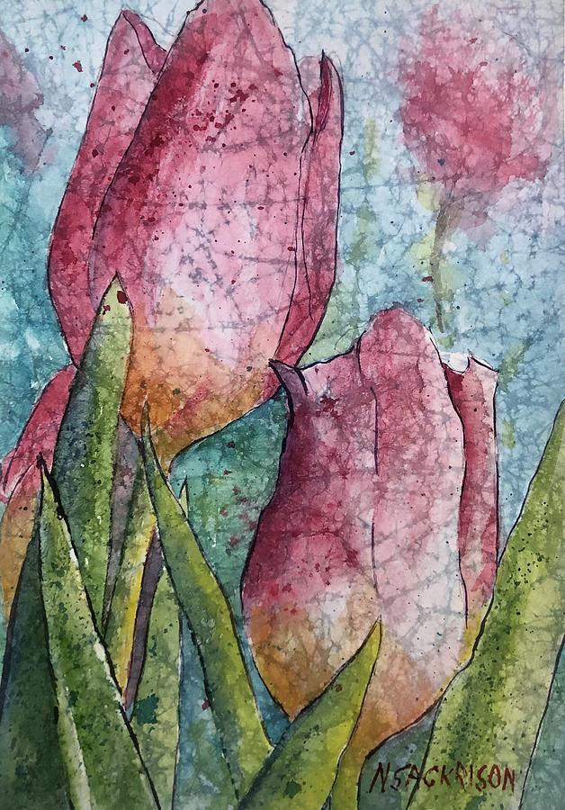 Tulip study Painting by Nancy Sackrison - Fine Art America