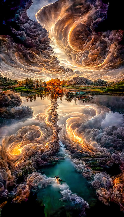 Tumultuous Skies Digital Art By Wes And Dotty Weber Pixels