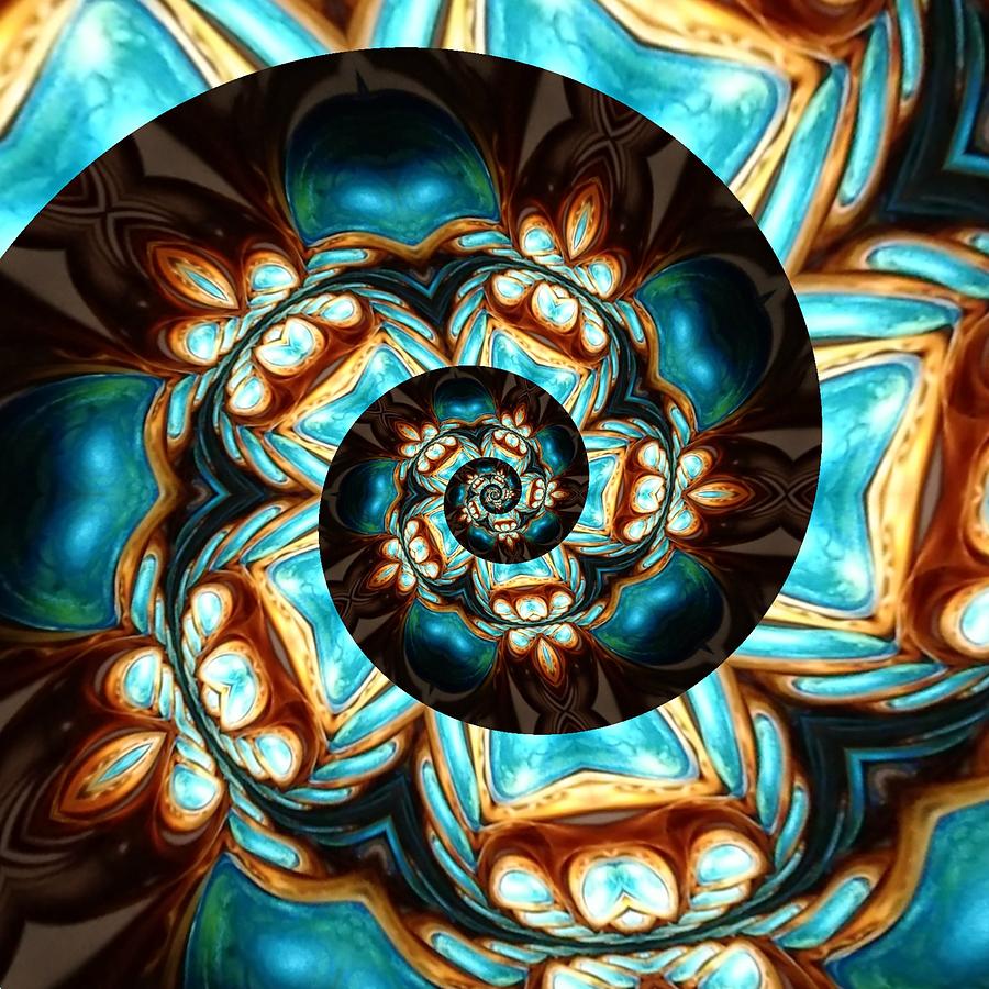 Turquoise swirl Digital Art by Natasha Taran - Fine Art America