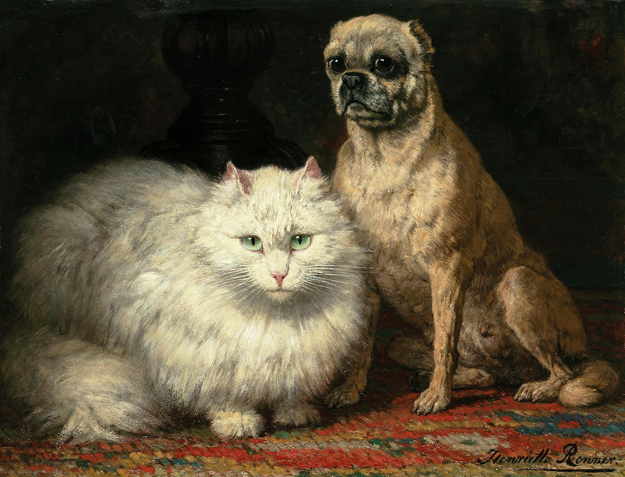 Two Friends Painting by Henriette Ronner-Knip - Fine Art America