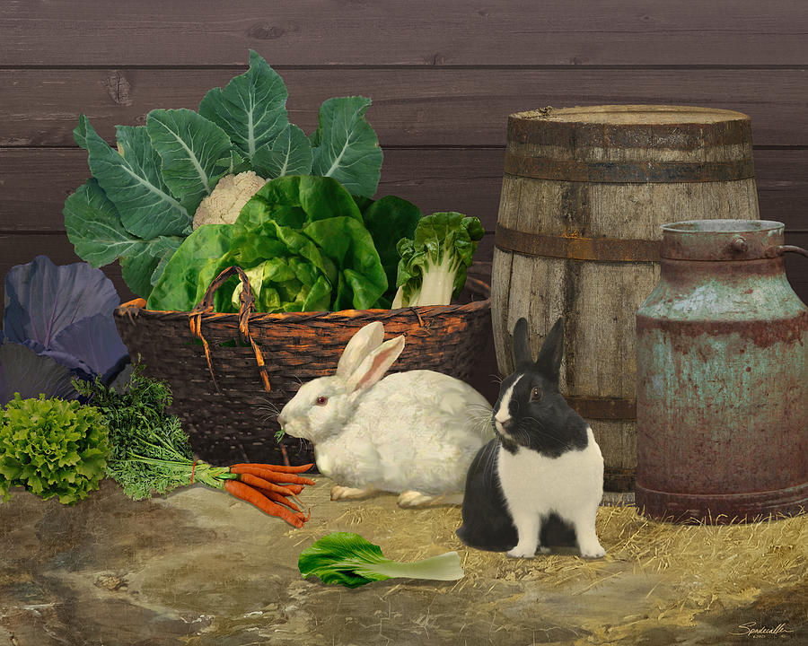 Two Rabbits Foraging Digital Art by Spadecaller - Fine Art America