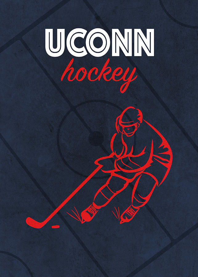 UCONN College Hockey Vintage Retro Poster Mixed Media by Design ...