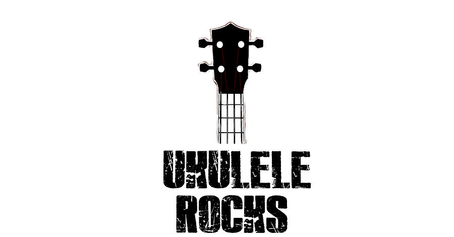 Ukulele Rocks Poster yellow Painting by Evie Keeley - Pixels