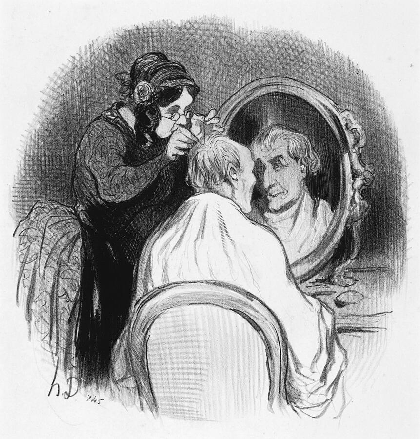 Un Monsieur qu'on rajeunit trop Drawing by Honore Daumier - Fine Art ...