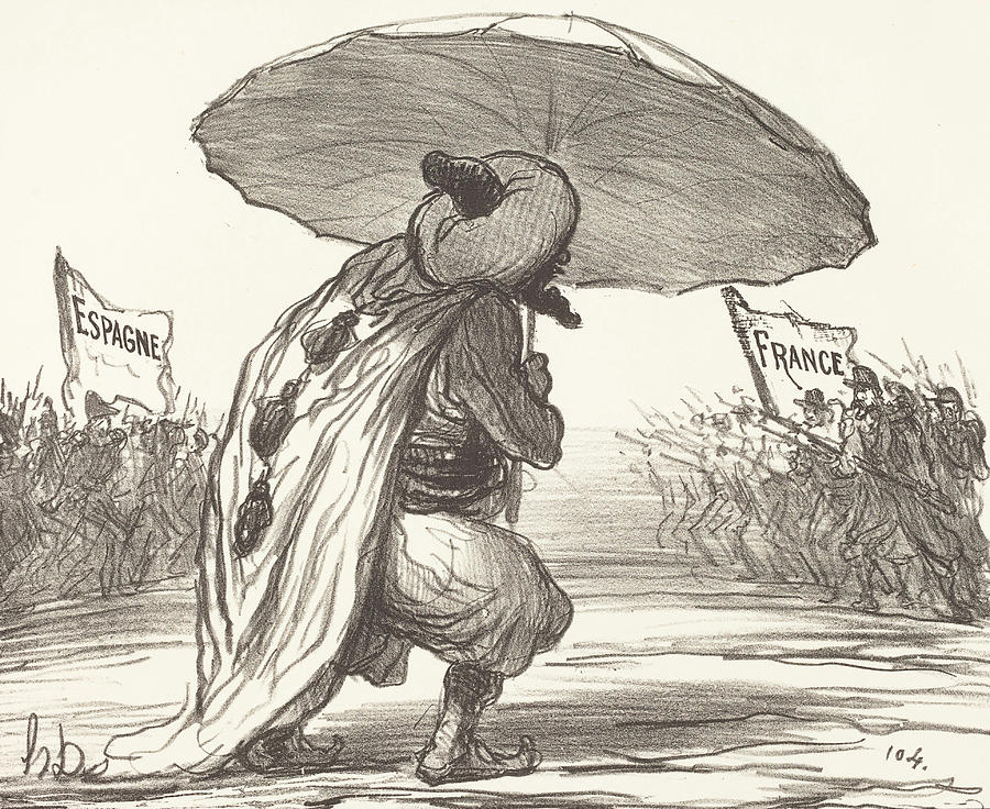 Un Parasol dans une position difficile Drawing by Honore Daumier - Pixels Un Parasol dans une position difficile Drawing by Honore Daumier - Pixels