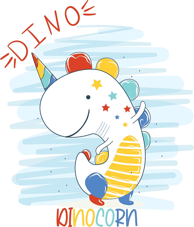 Unicorn Dinosaur Poster retro Painting by Turner Fox - Fine Art America