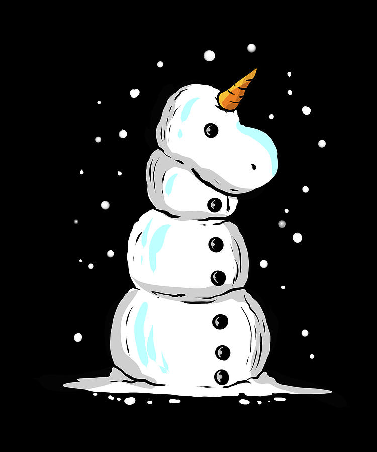 Unicorn Snowman For Christmas In July Digital Art by Jan Bleke - Fine ...