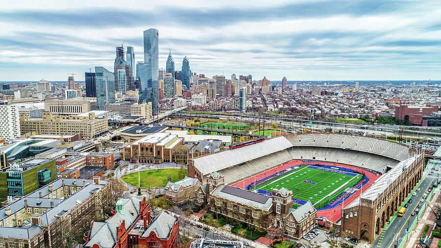 University of Pennsylvania Franklin Field Skyline - UPenn Quakers Photograph by Mark Ayzenberg ...