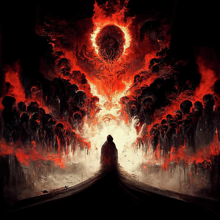 Unleashing the Darkness, Eruption of Evil Painting by Constantin ...