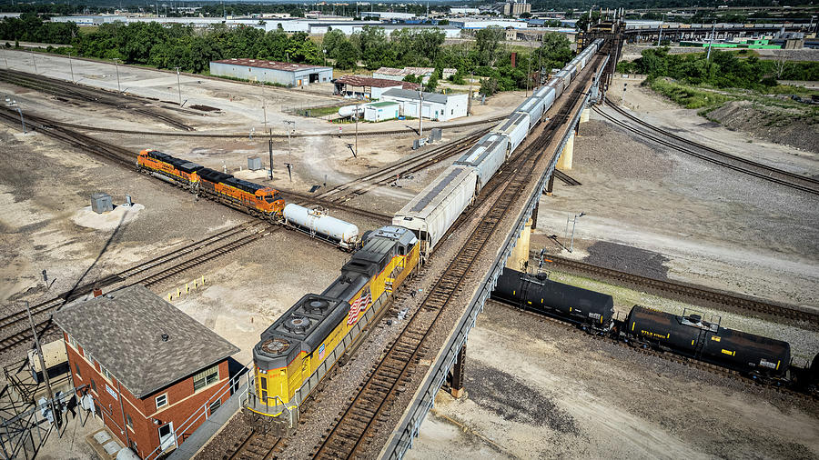UP and BNSF action at Santa Fe Junction Kansas City MO Photograph by Jim Pearson - Fine Art America