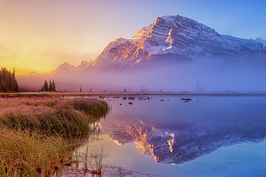 Upper Waterfowl Lake Sunrise Photograph by Don Allen - Fine Art America