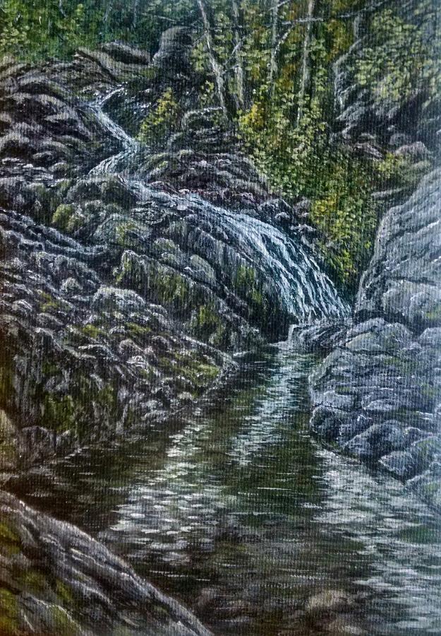 Upper Winniweta Falls Painting by Gary Adams - Fine Art America