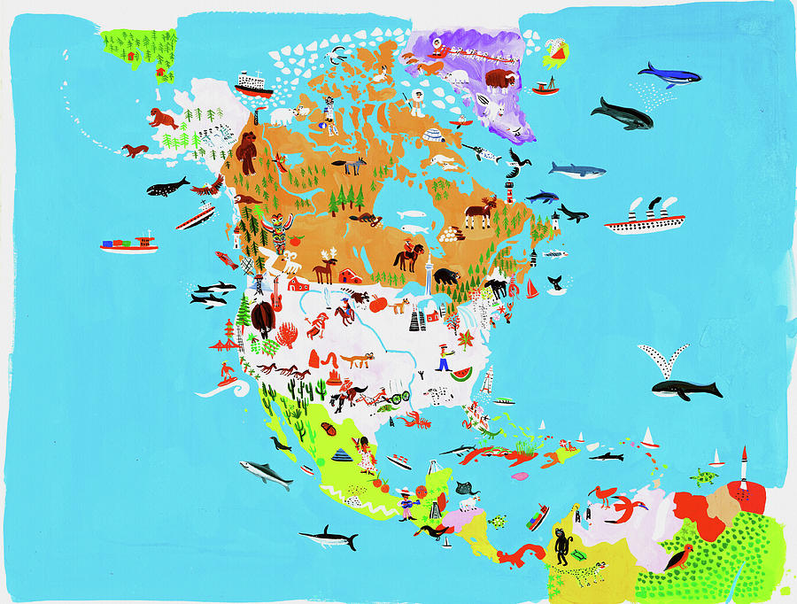 Map of the USA Painting by Christopher Corr | Pixels