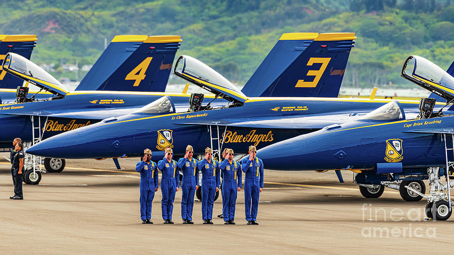 US Navy Blue Angels Flight Team Kaneohe Bay Airshow 2022 Photograph by Phillip Espinasse - Pixels