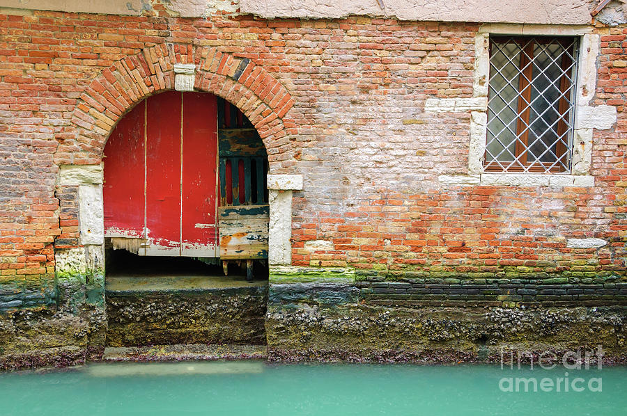 Venetian house with broken red gate Photograph by Elena Dijour - Pixels