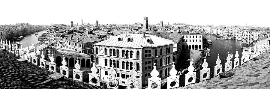 Venice Black and White Aerial Panorama Fine Art Photograph of The Grand ...