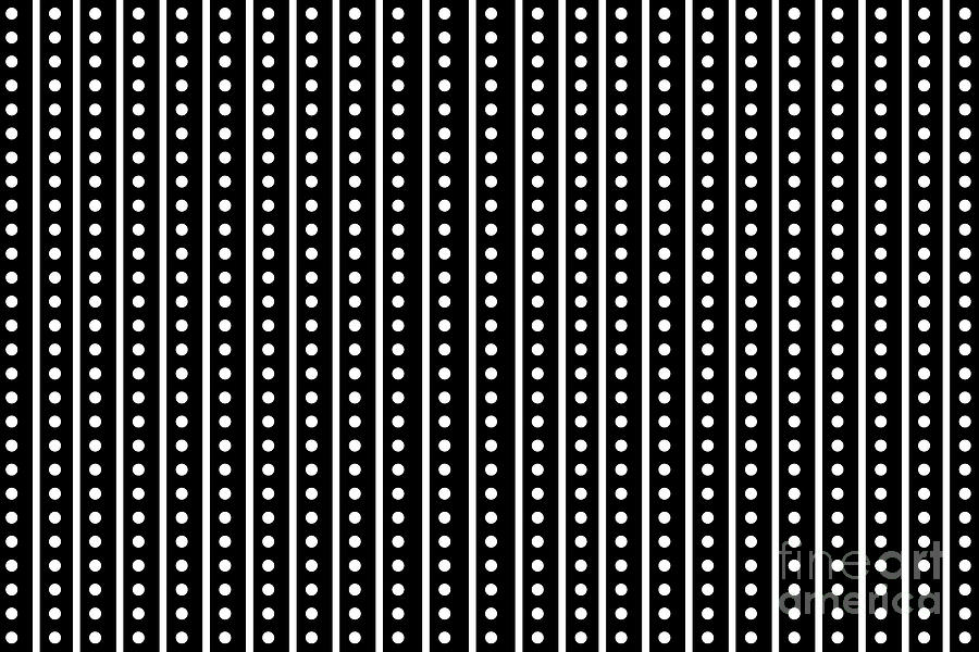 Vertical Stripes and Polka Dots Black and White Minimal Digital Graphic ...