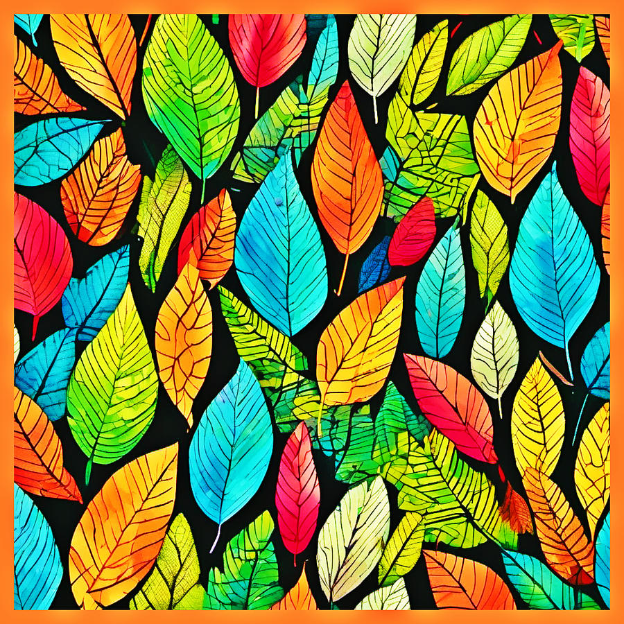 Vibrant Foliage Harmony Leaf Patterns Digital Art by Pattern Designs ...