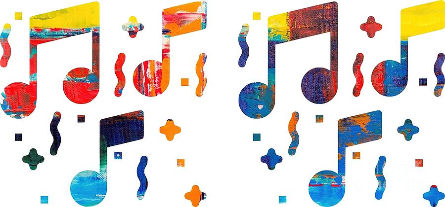 Vibrant Music Notes Tapestry - Textile by Khan Adele - Fine Art America
