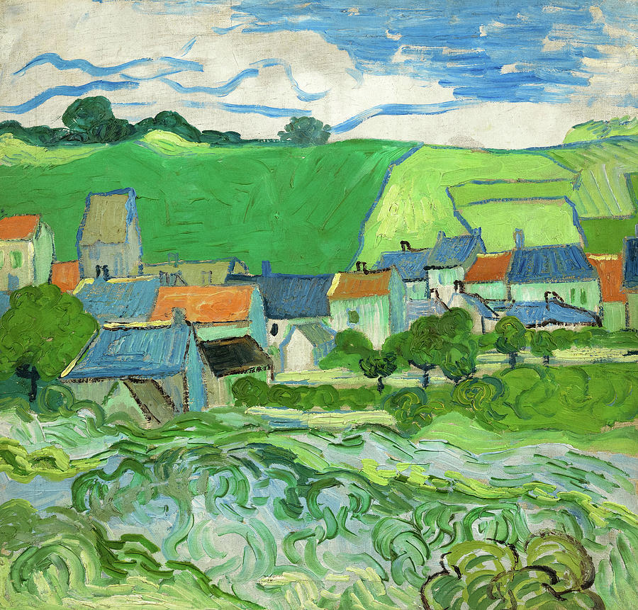 View of Auvers, Auvers-sur-Oise, 1890 Painting by Vincent van Gogh View of Auvers, Auvers-sur-Oise, 1890 Painting by Vincent van Gogh