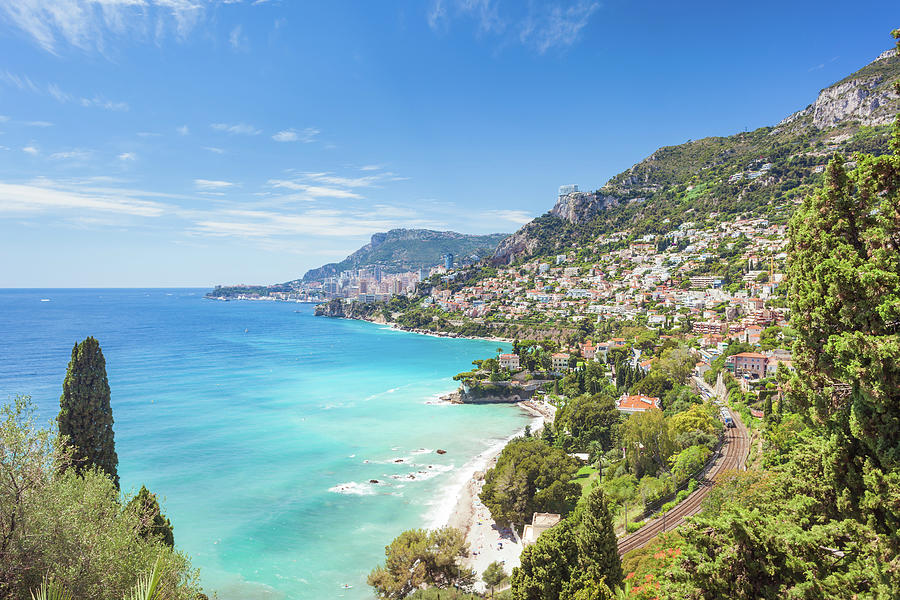 View on Monaco Monte-Carlo from Roquebrune-Cap-Martin, Cote d'Az ...