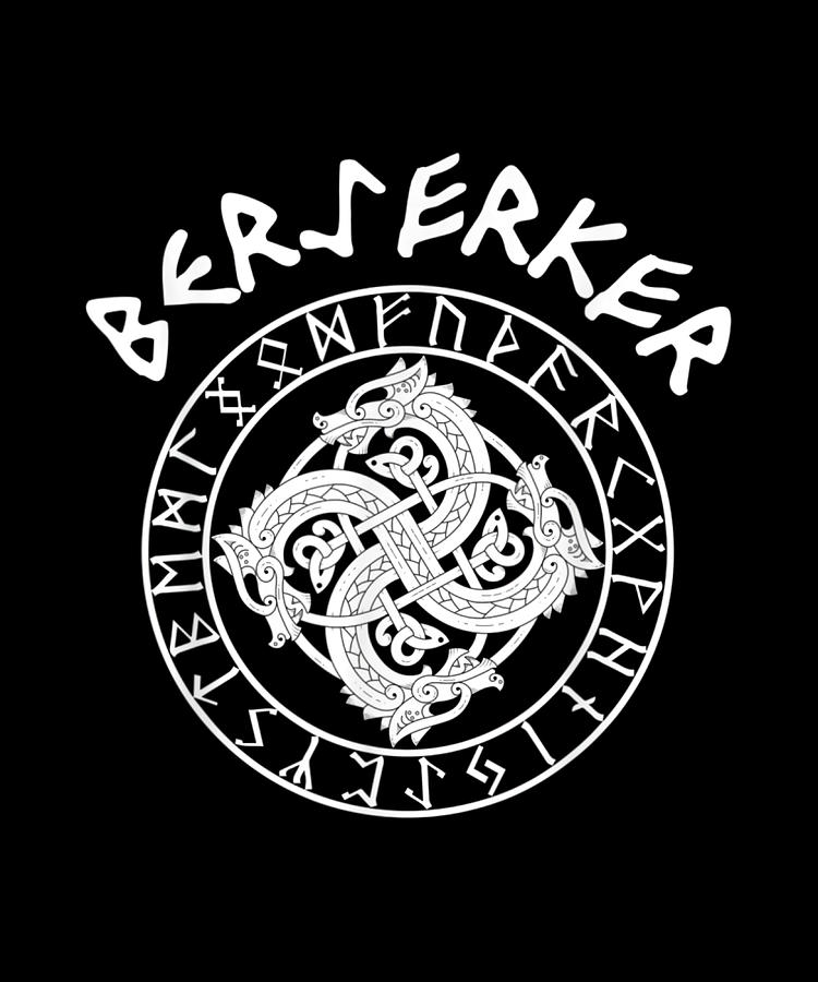 Viking berserk Germanic runes Nordic mythology Painting by Victoria ...