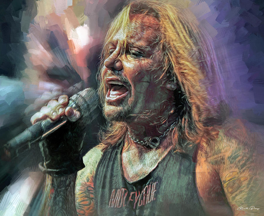 Vince Neil Motley Crue Mixed Media By Mal Bray Pixels