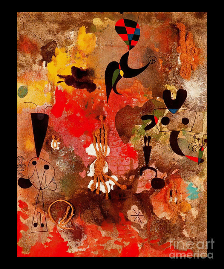 Vintage Artist Blue Sky Joan Miro Lover Gift Painting by Artwork Lucky ...