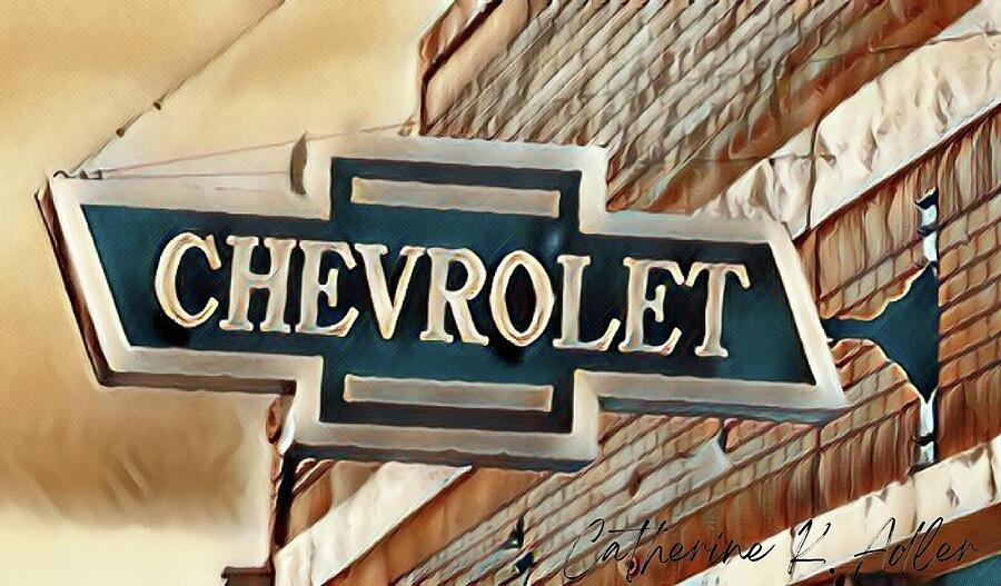 Vintage Chevrolet Sign Digital Art by Catherine Adler - Fine Art America