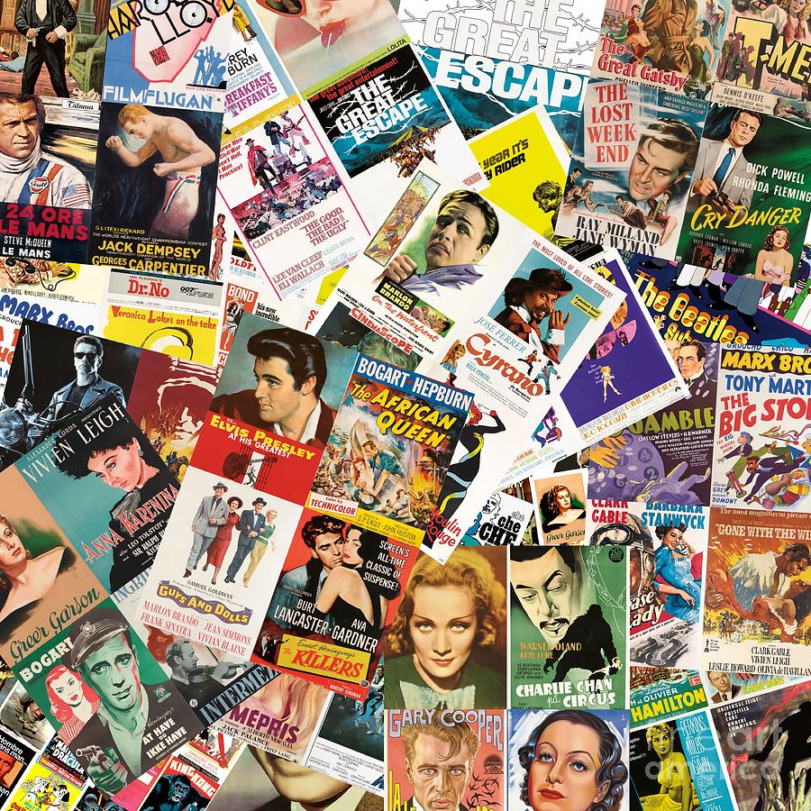 Vintage Film Posters collage Digital Art by Christina F - Modernism ...