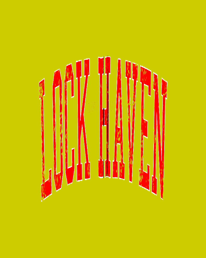 Vintage Lock Haven Pa Distressed Red Varsity Style Digital Art by ...