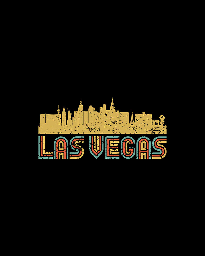 Vintage Retro Las Vegas Nevada Skyline Distressed Look Digital Art by Kevin Garbes - Fine Art ...